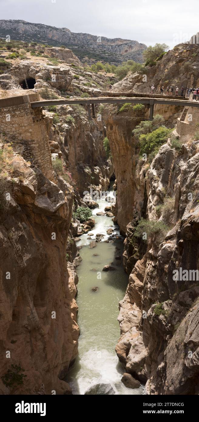 View of El chorro gorge from the Caminito del Rey walkway Stock Photo ...