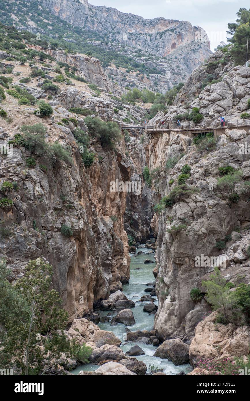 View of El chorro gorge from the Caminito del Rey walkway Stock Photo ...