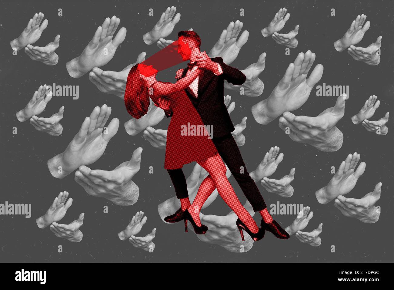 Creative photo collage banner of beautiful couple elegant lovers enjoy ...