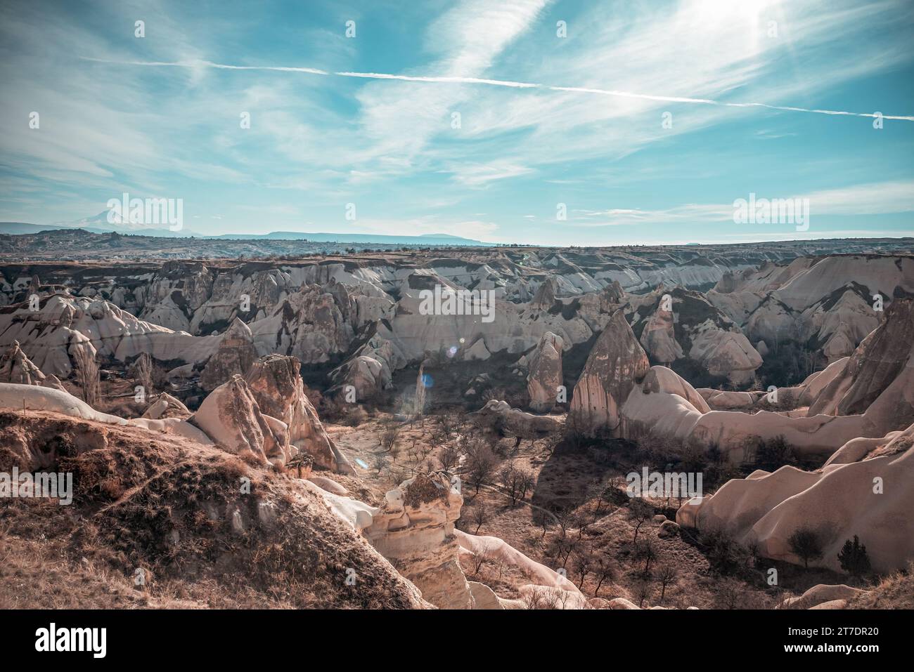 Beautiful rocky landscape in Cappadocia. Goreme, Nevsehir, Turkey Stock ...