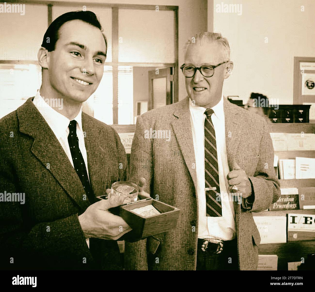 The Manhattan Project. Aga Khan IV receiving a gift of while visiting ...