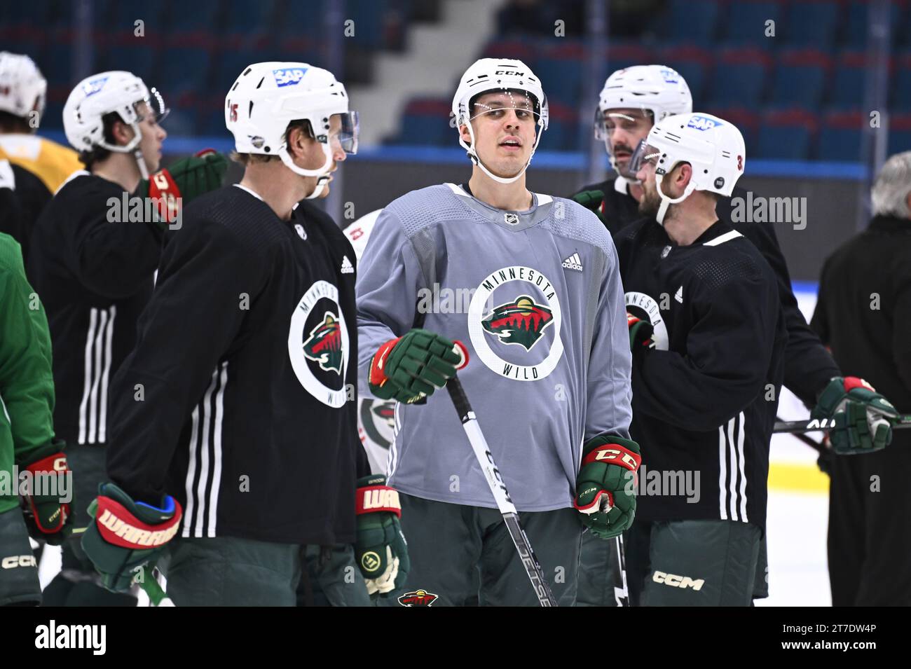 STOCKHOLM 20231115 Joel Eriksson Ek during a Minnesota Wild training ...