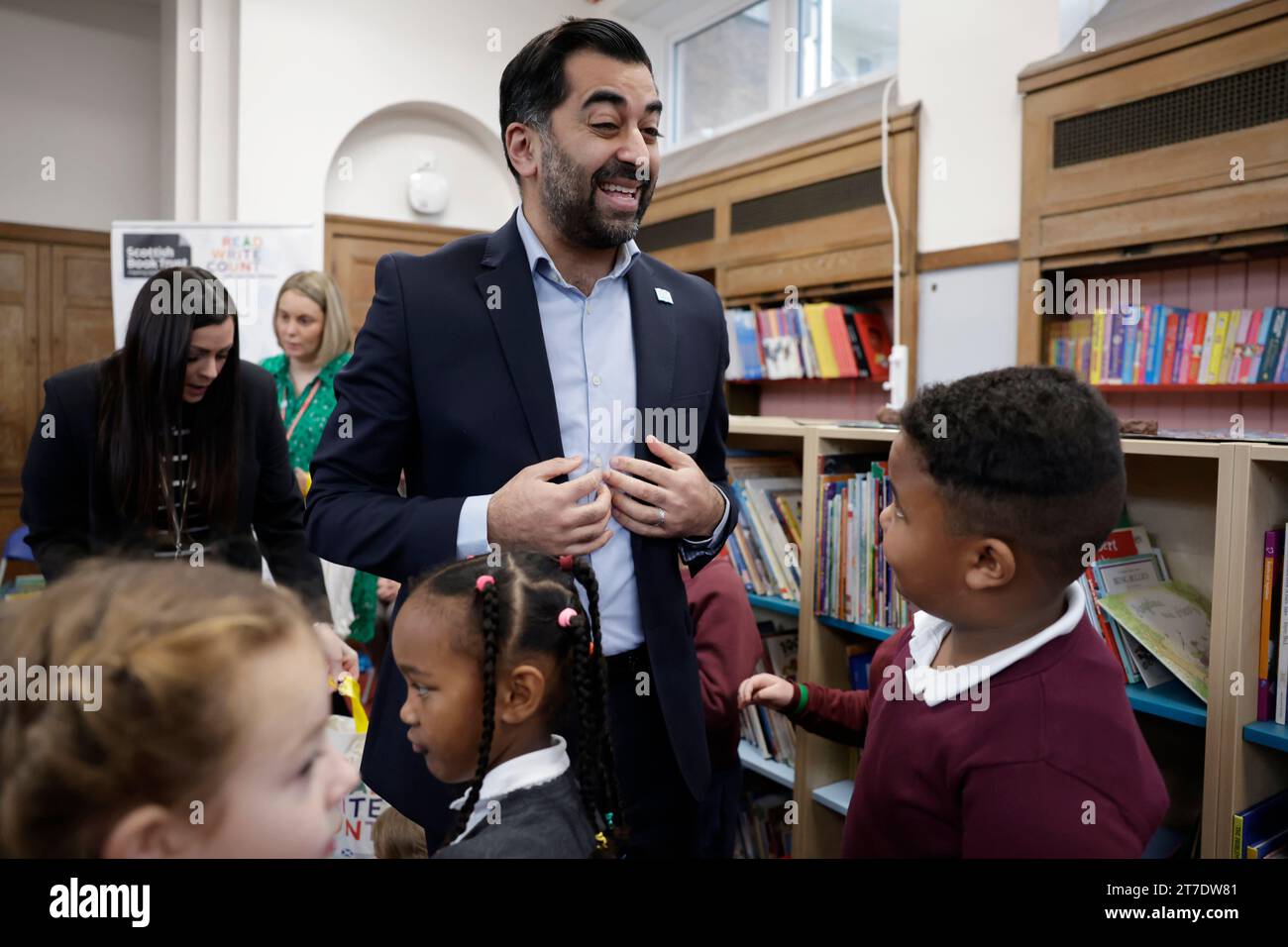 First Minister of Scotland Humza Yousaf attends a Book Week Scotland ...