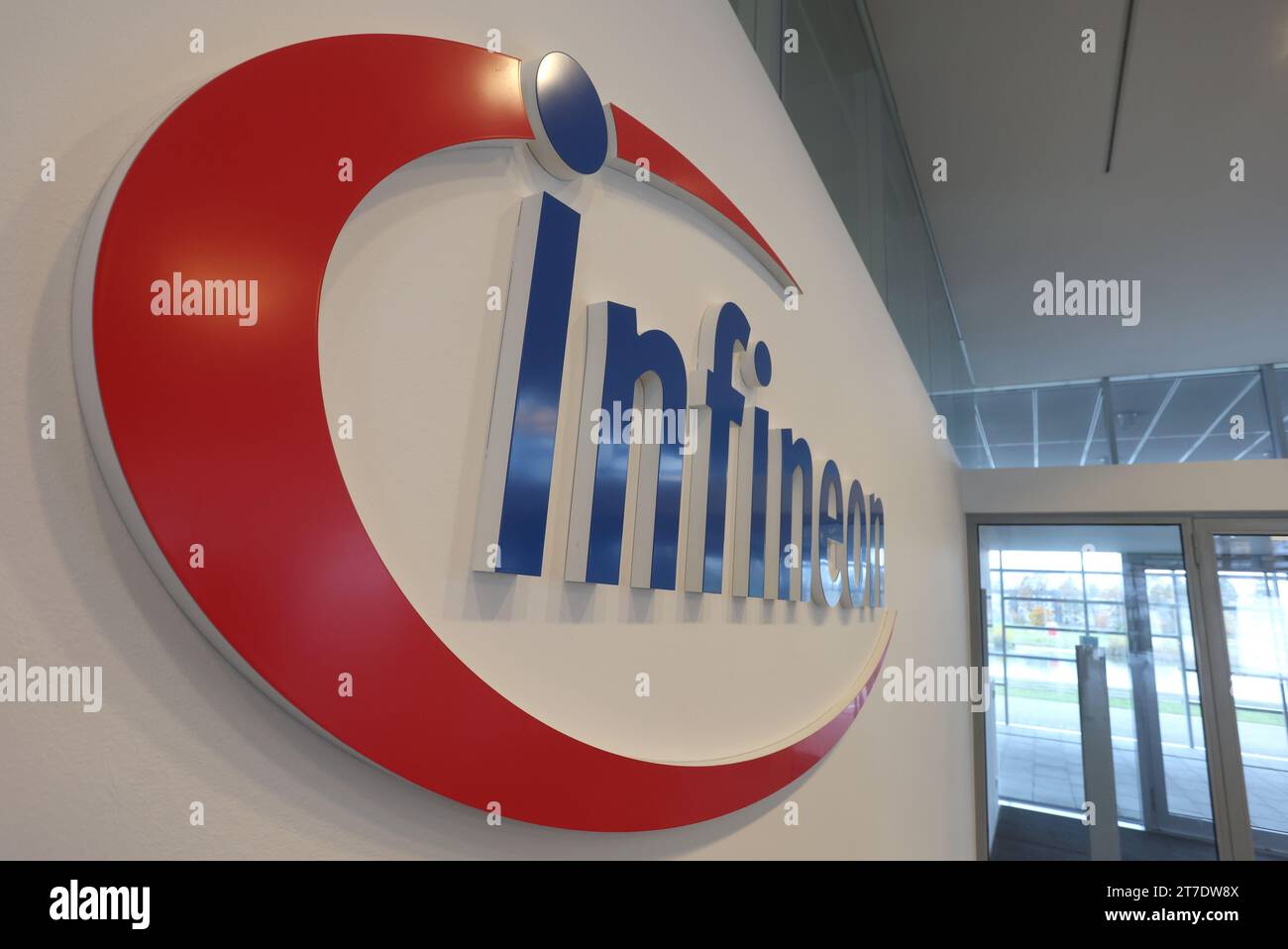 Munich, Germany. 15th Nov, 2023. The Infineon logo can be seen at the ...