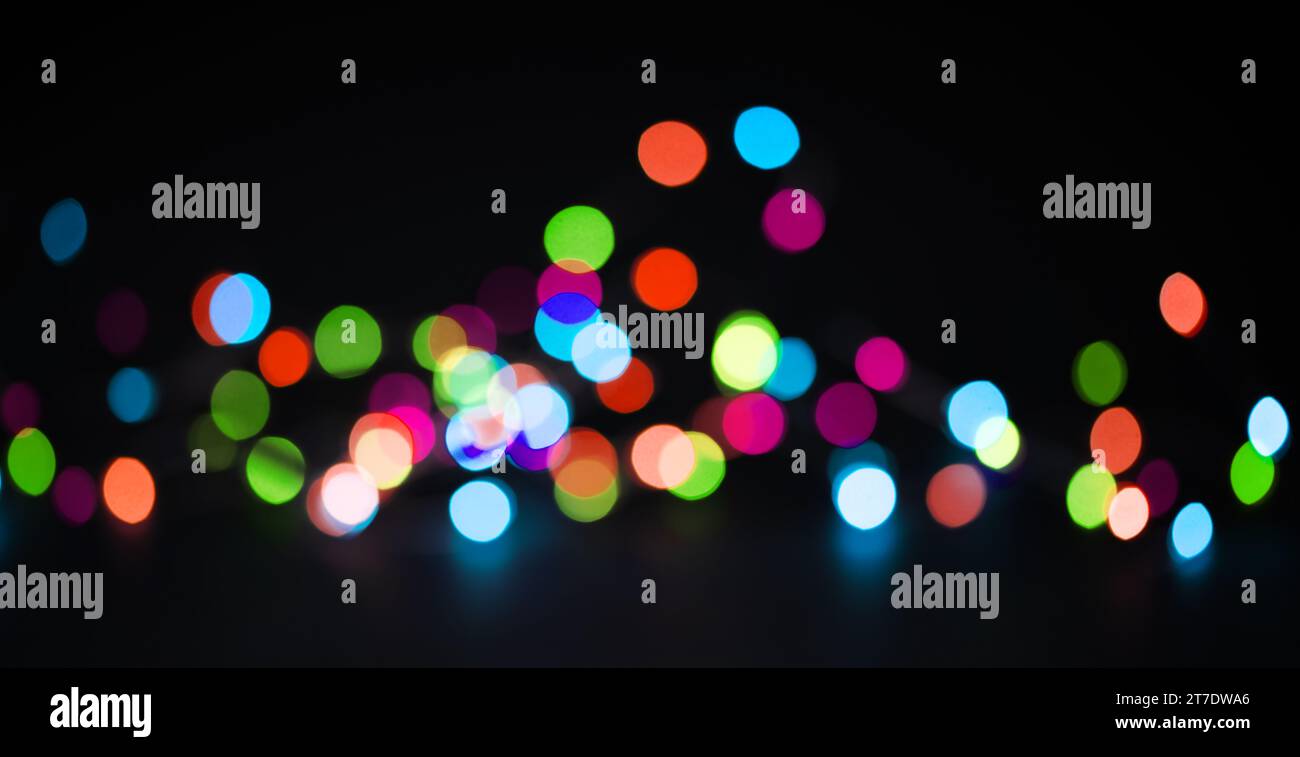 Multi colored defocused bokeh lights overlay. Colourful lens flare ...