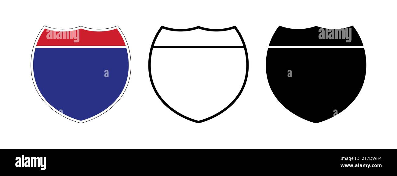 set of American interstate sign. Vector illustration Stock Vector Image ...