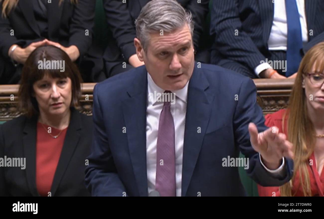 Labour leader Keir Starmer speaks during Prime Minister's Questions in ...