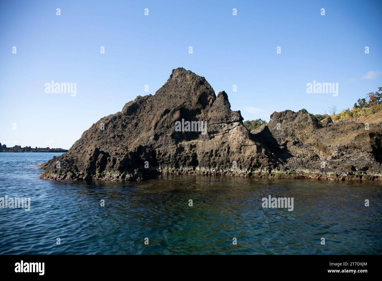 Coastline formed by volcanic activity in Ogi coast in Sado Island ...