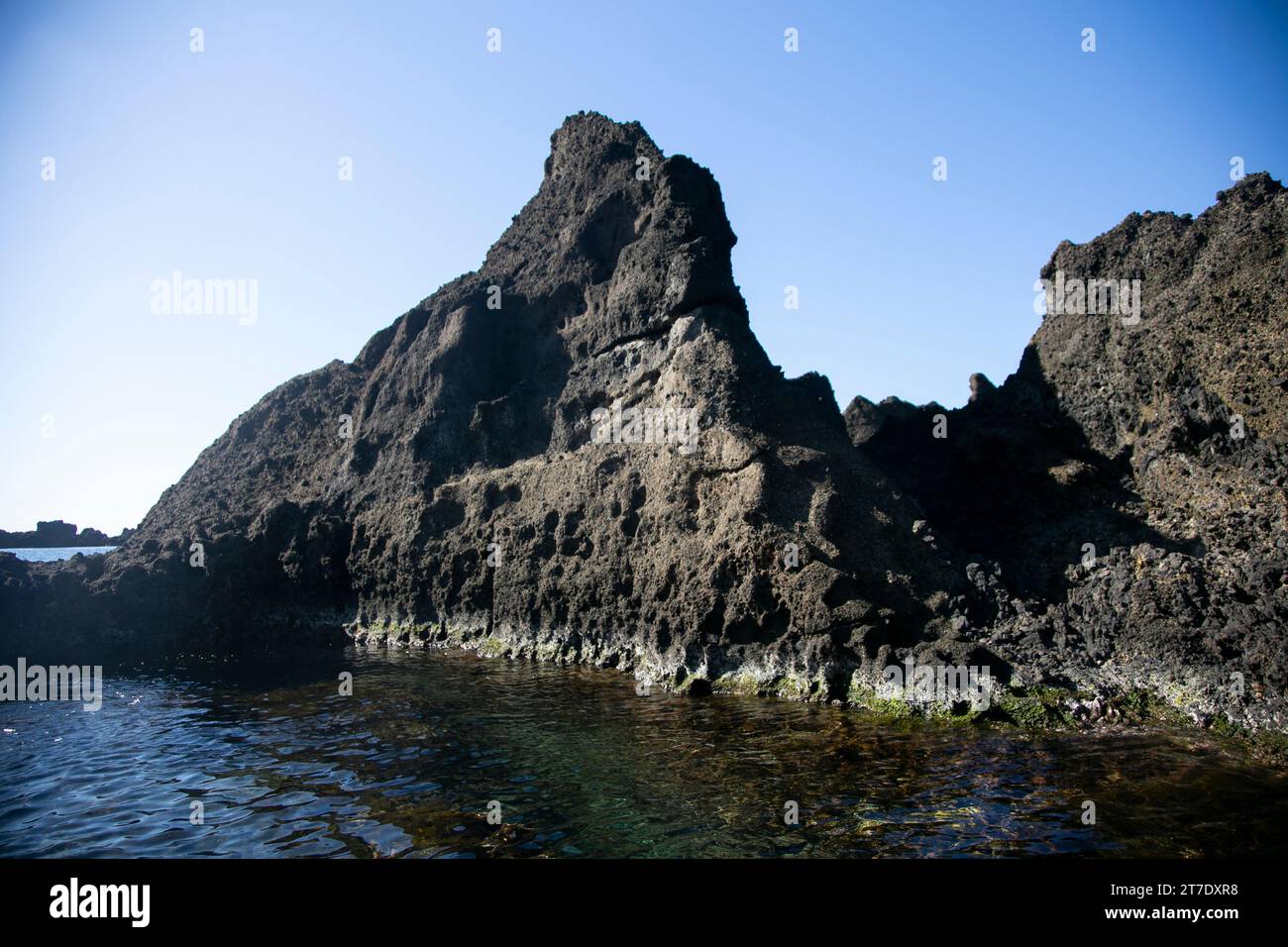 Coastline formed by volcanic activity in Ogi coast in Sado Island ...