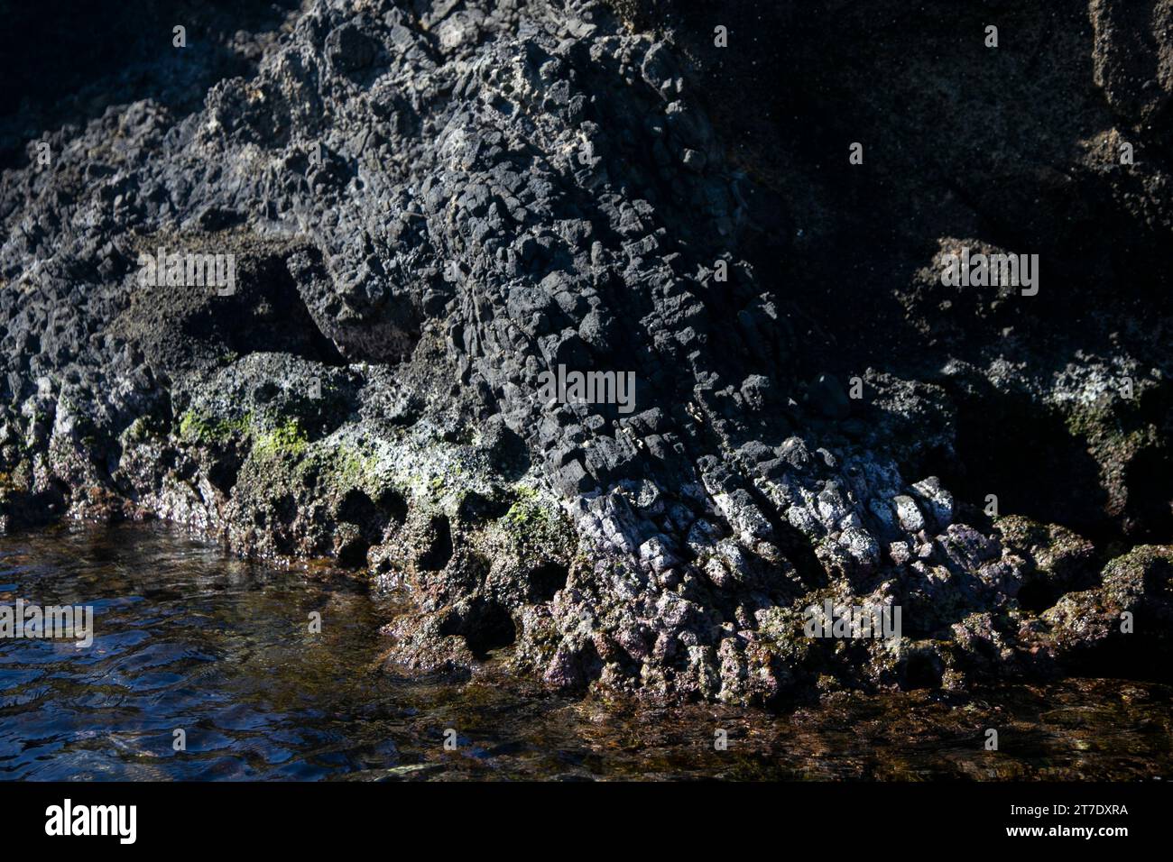 Coastline formed by volcanic activity in Ogi coast in Sado Island ...