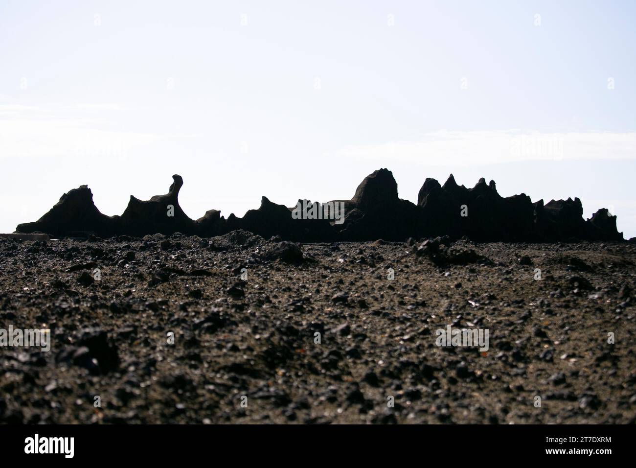Coastline formed by volcanic activity in Ogi coast in Sado Island ...