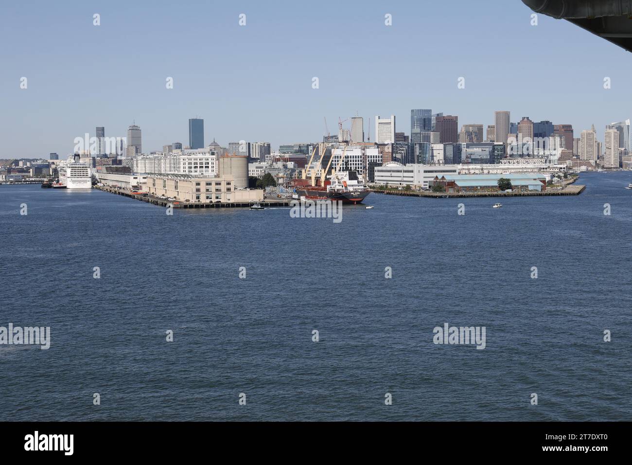 Shipping containers, cranes and harbour, Boston, USA Stock Photo - Alamy