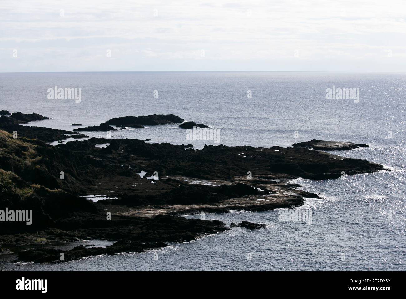 Coastline formed by volcanic activity in Ogi coast in Sado Island ...