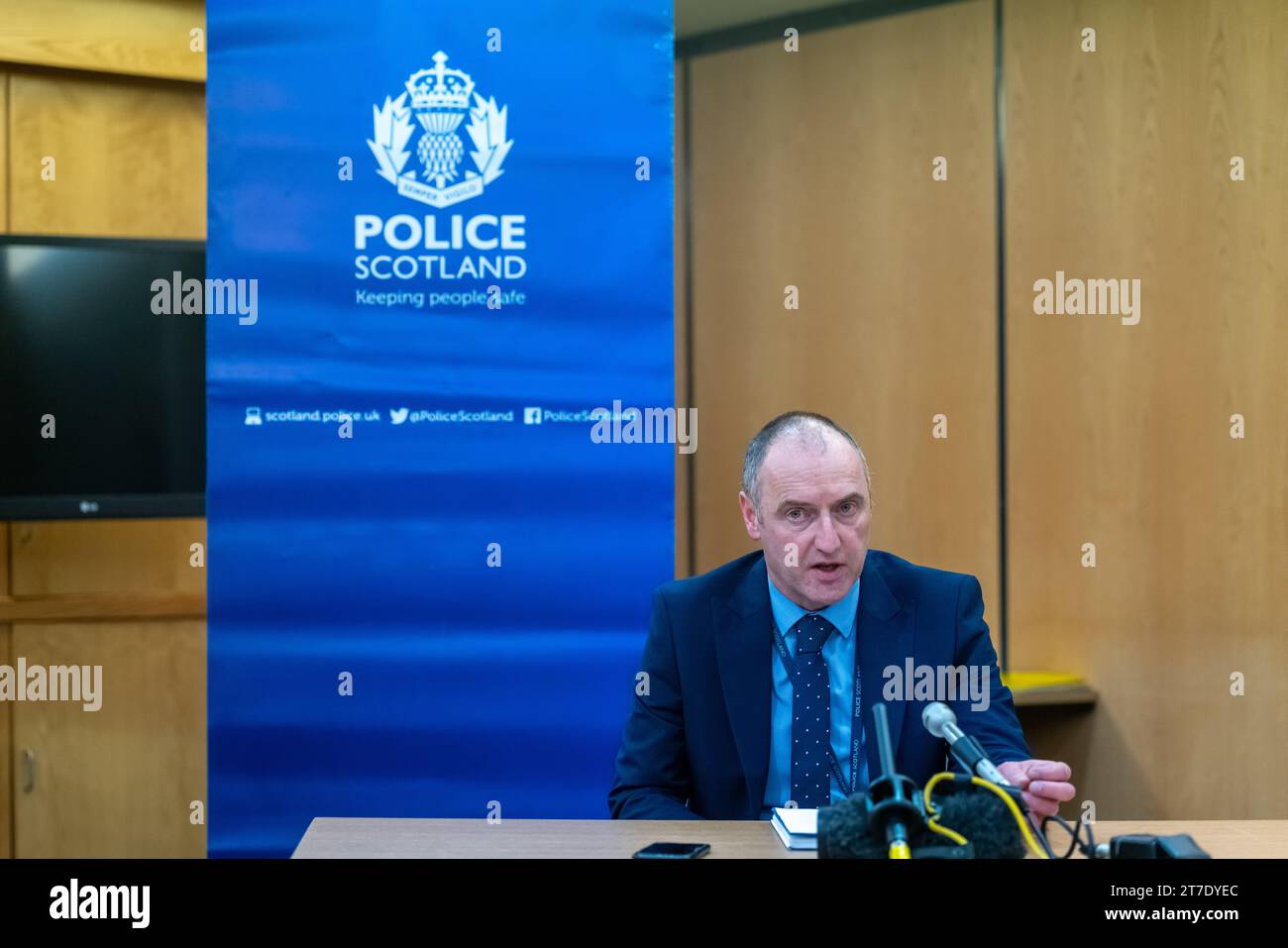 15 November 2023. St Ninians Drive crime scene and Police Office, Old ...