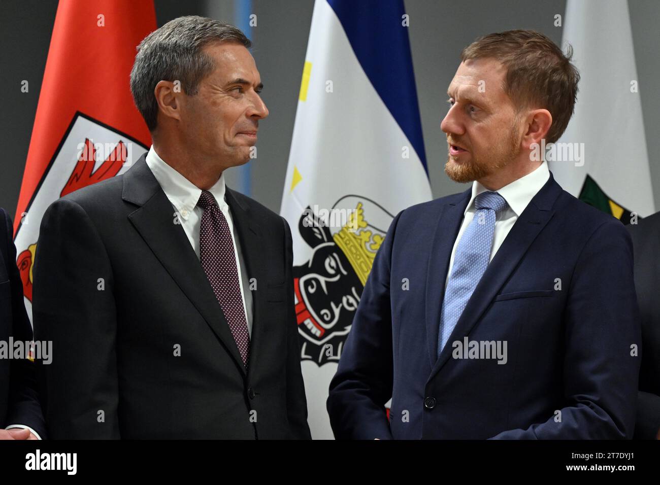 15 November 2023, Belgium, Brüssel: Michael Clauß (l), Germany's ...