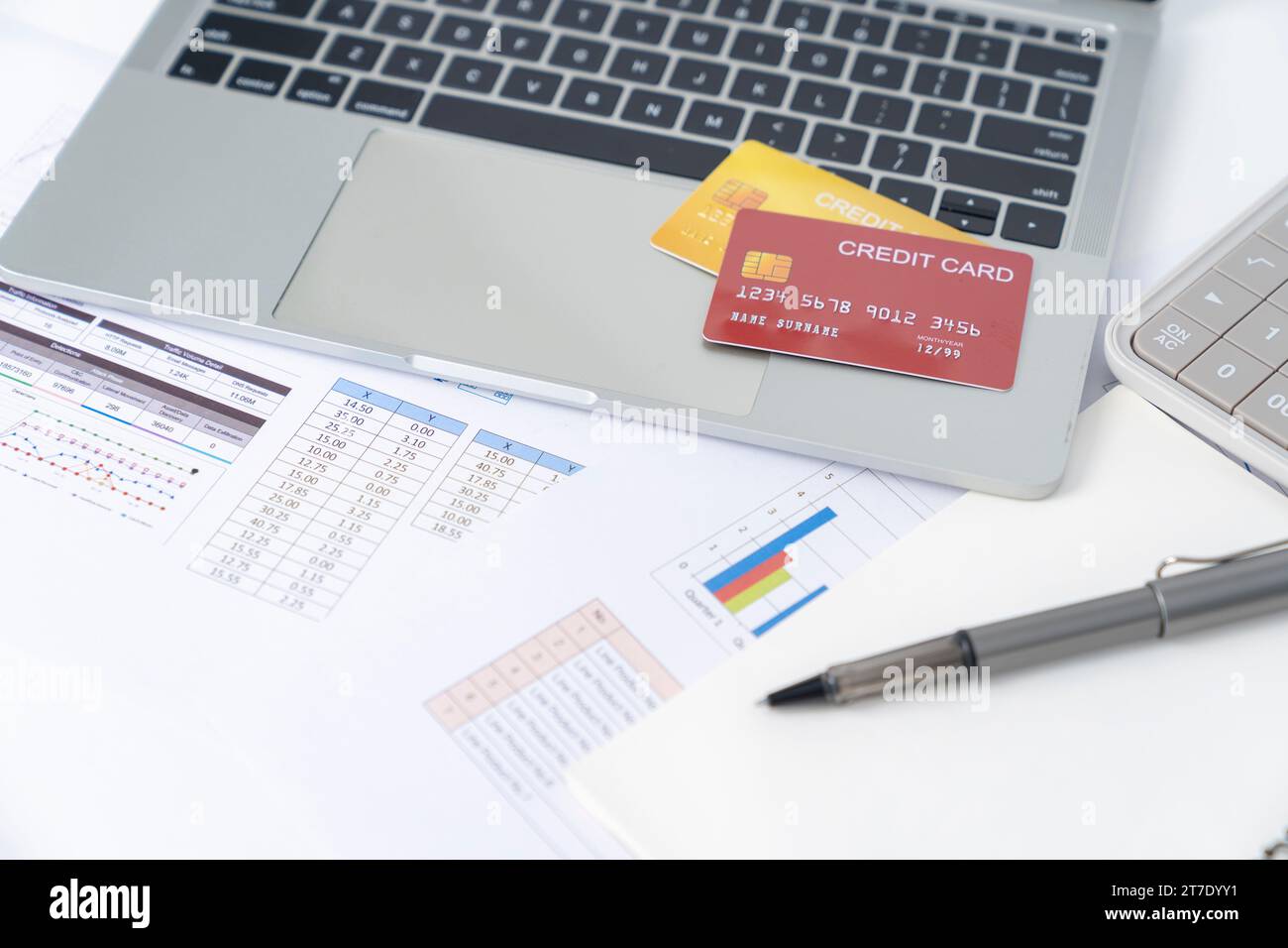 credit card on office desk, Financial concept Stock Photo - Alamy