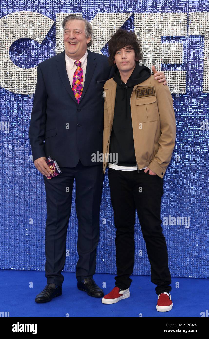 Stephen Fry and Elliott Spencer attend the "Rocketman" UK premiere at ...