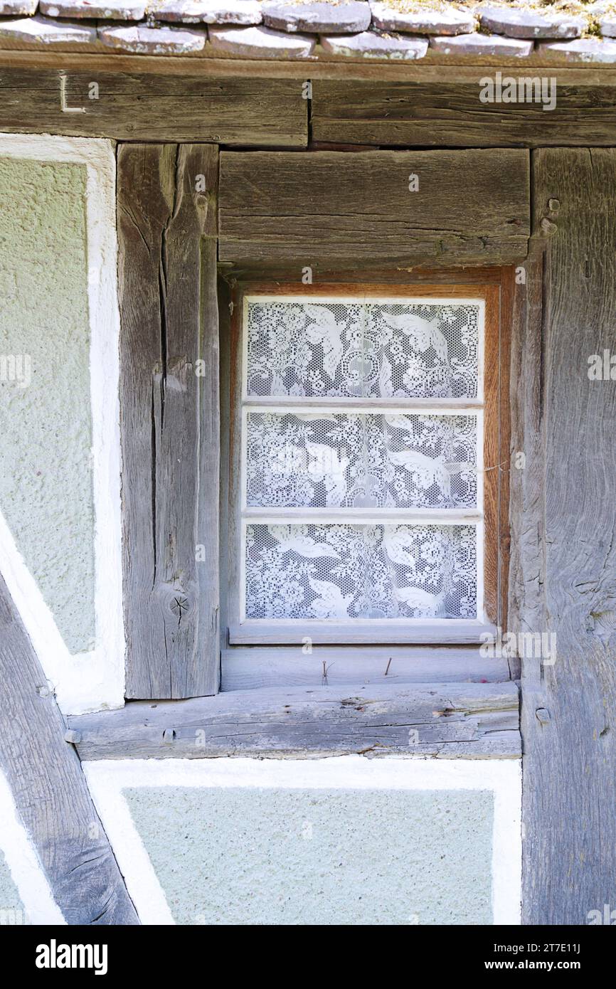 Window with green wooden shutter in a half-timbered Stock Photo - Alamy Window with green wooden shutter in a half-timbered Stock Photo - Alamy