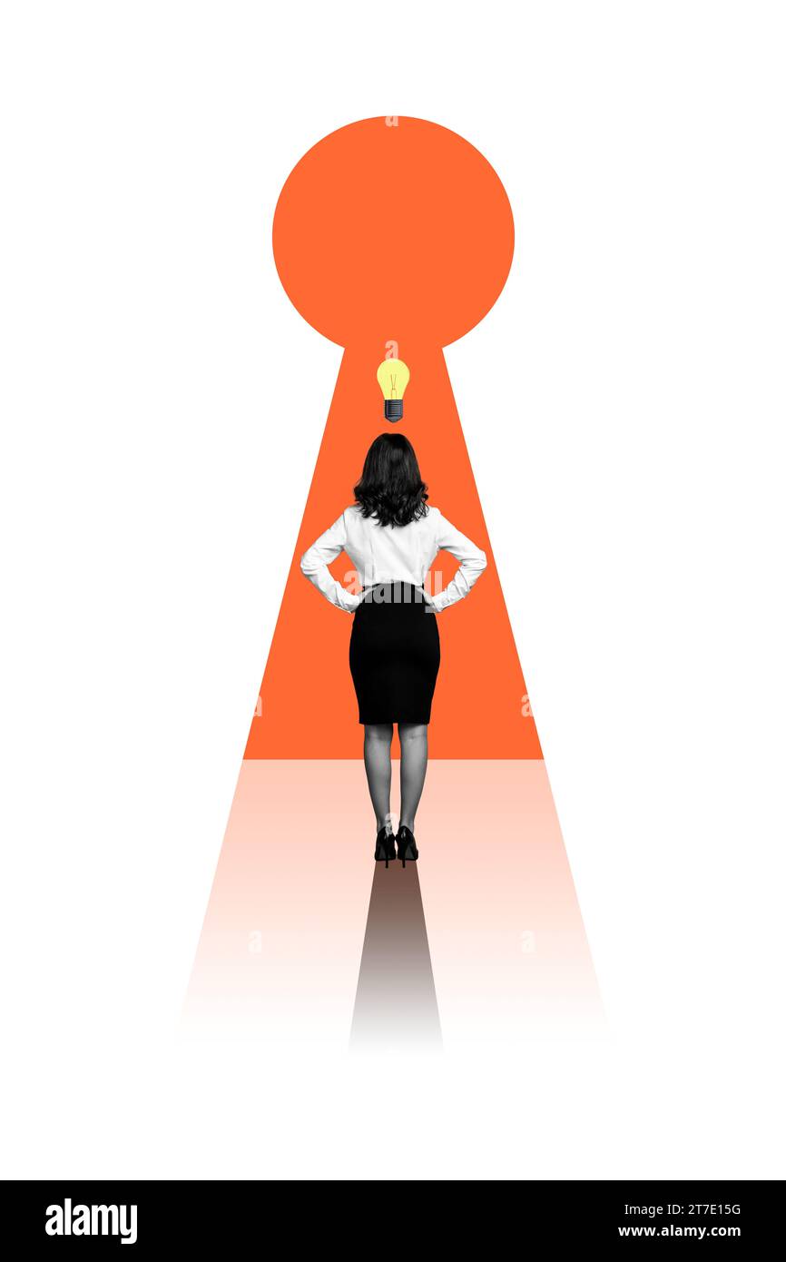 Image poster drawing collage of business lady have dillema answer ...