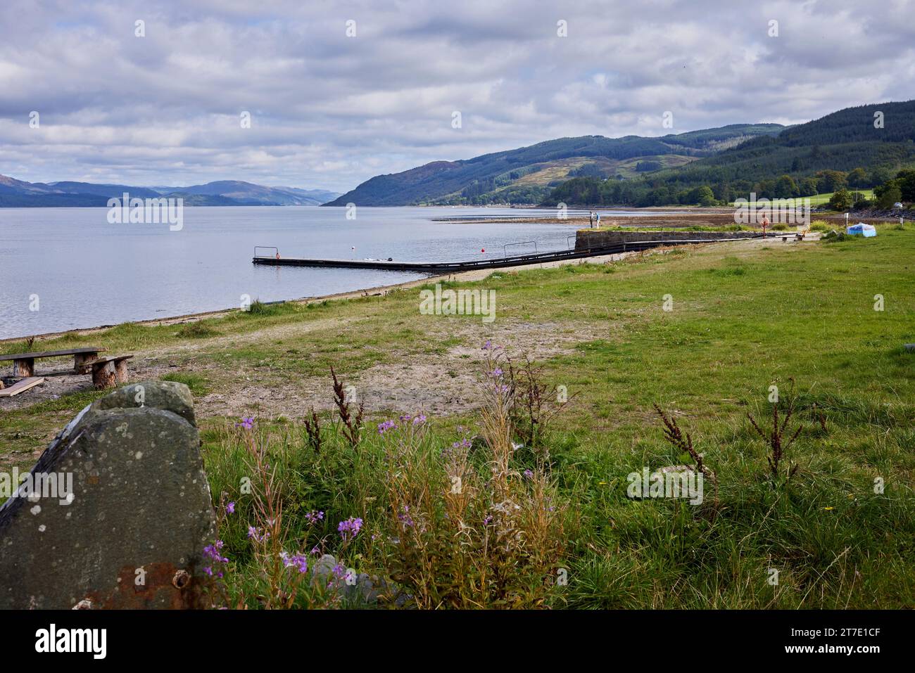 A view looking north west across Loch Fyne from the pier at Otter Ferry ...