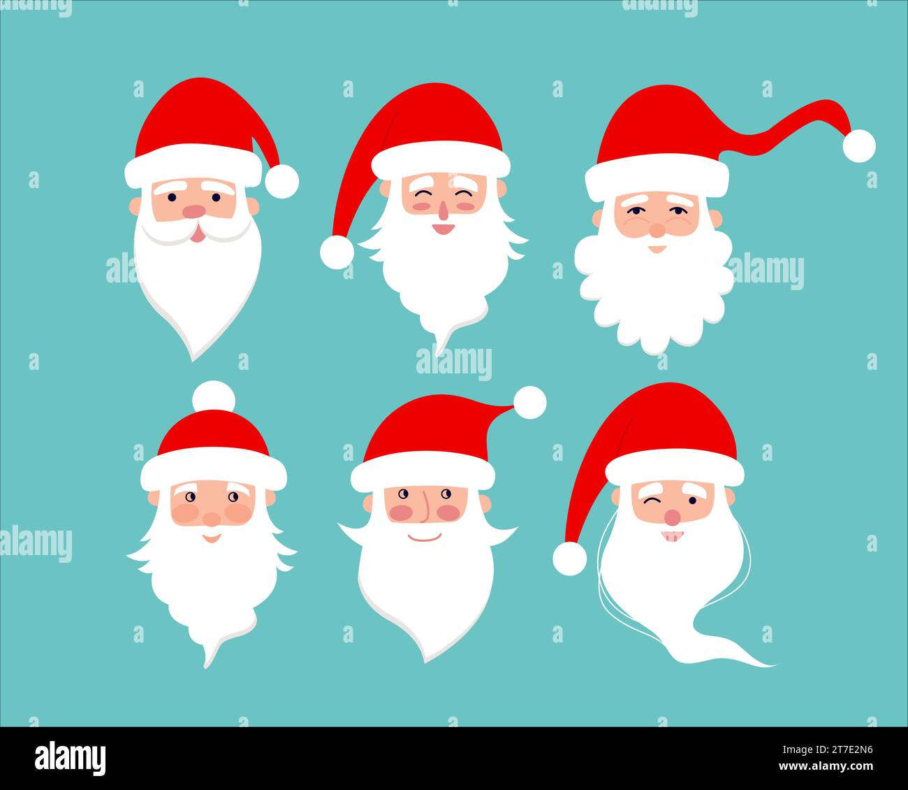 Set santa claus face hi-res stock photography and images - Alamy