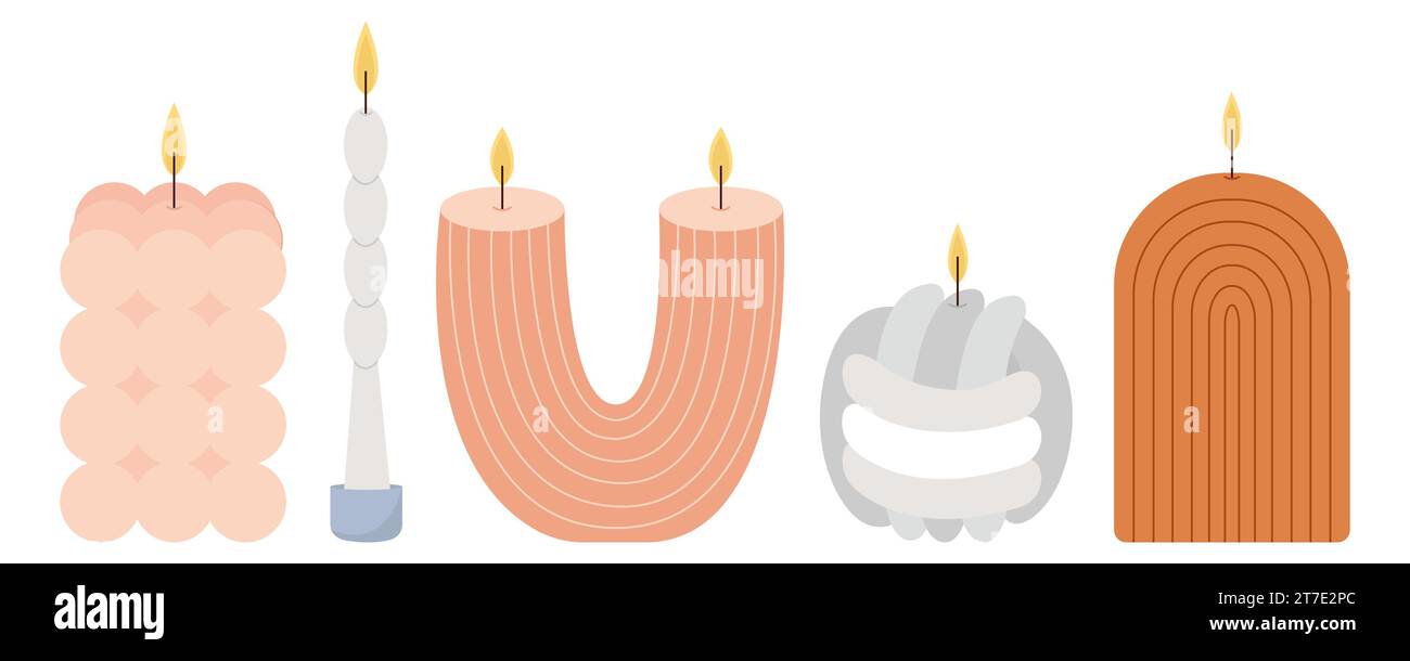 Trendy candles flat vector set Stock Vector Image & Art - Alamy