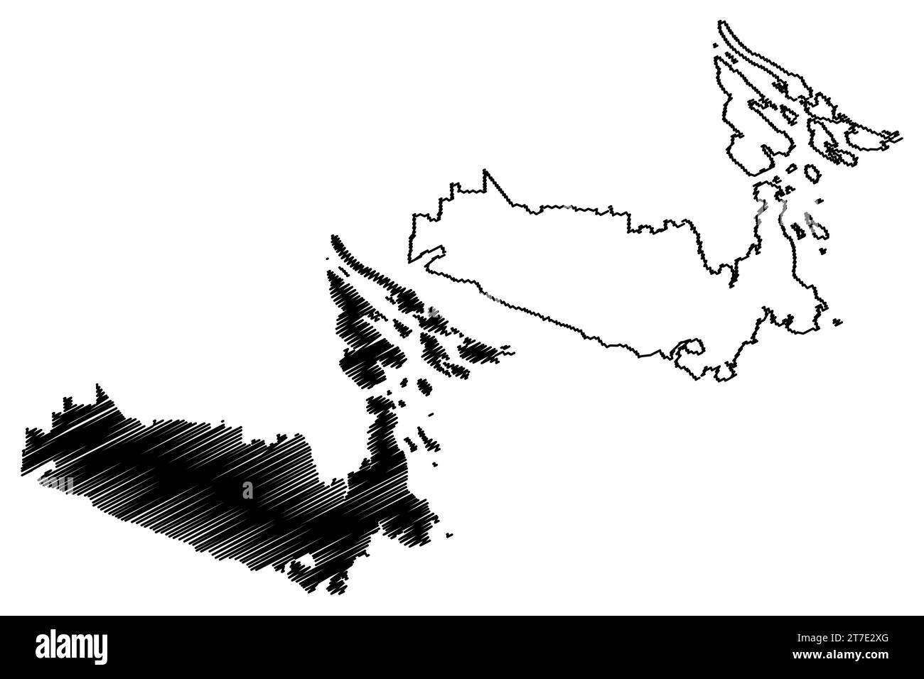 Capital Regional District (Canada, British Columbia or BC Province, North America) map vector ...
