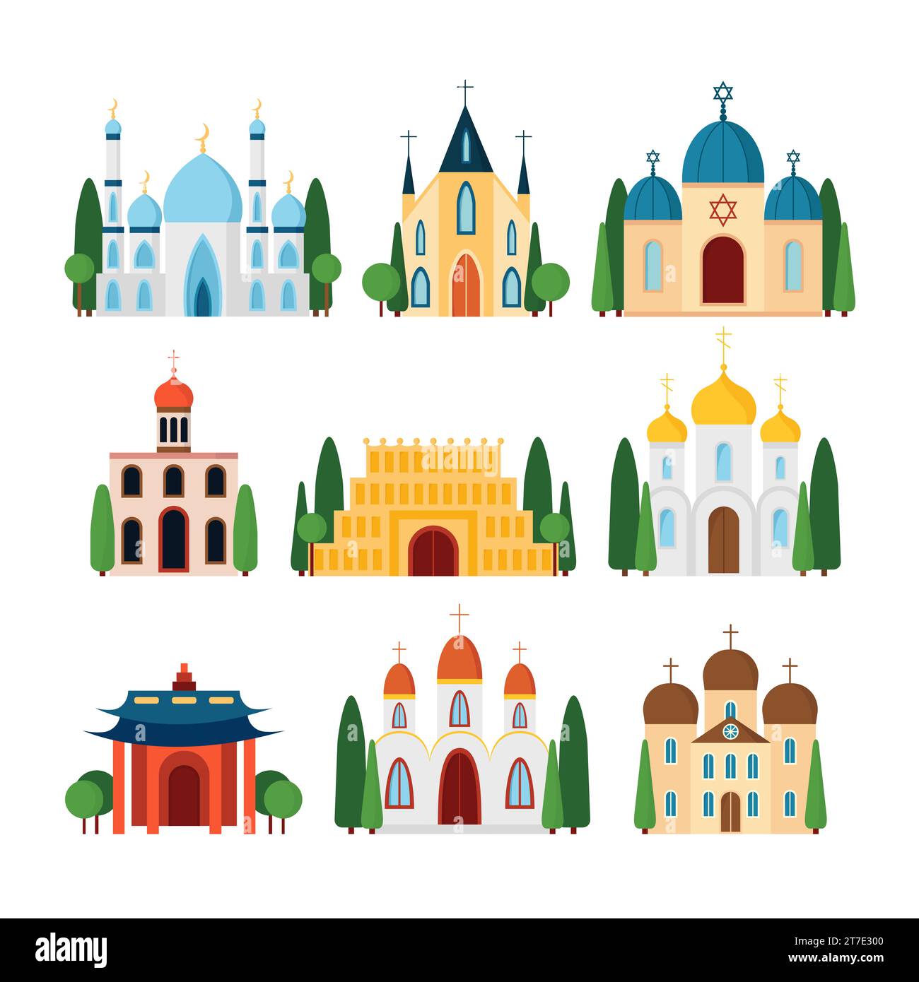 Set of churches buildings Stock Vector Image & Art - Alamy