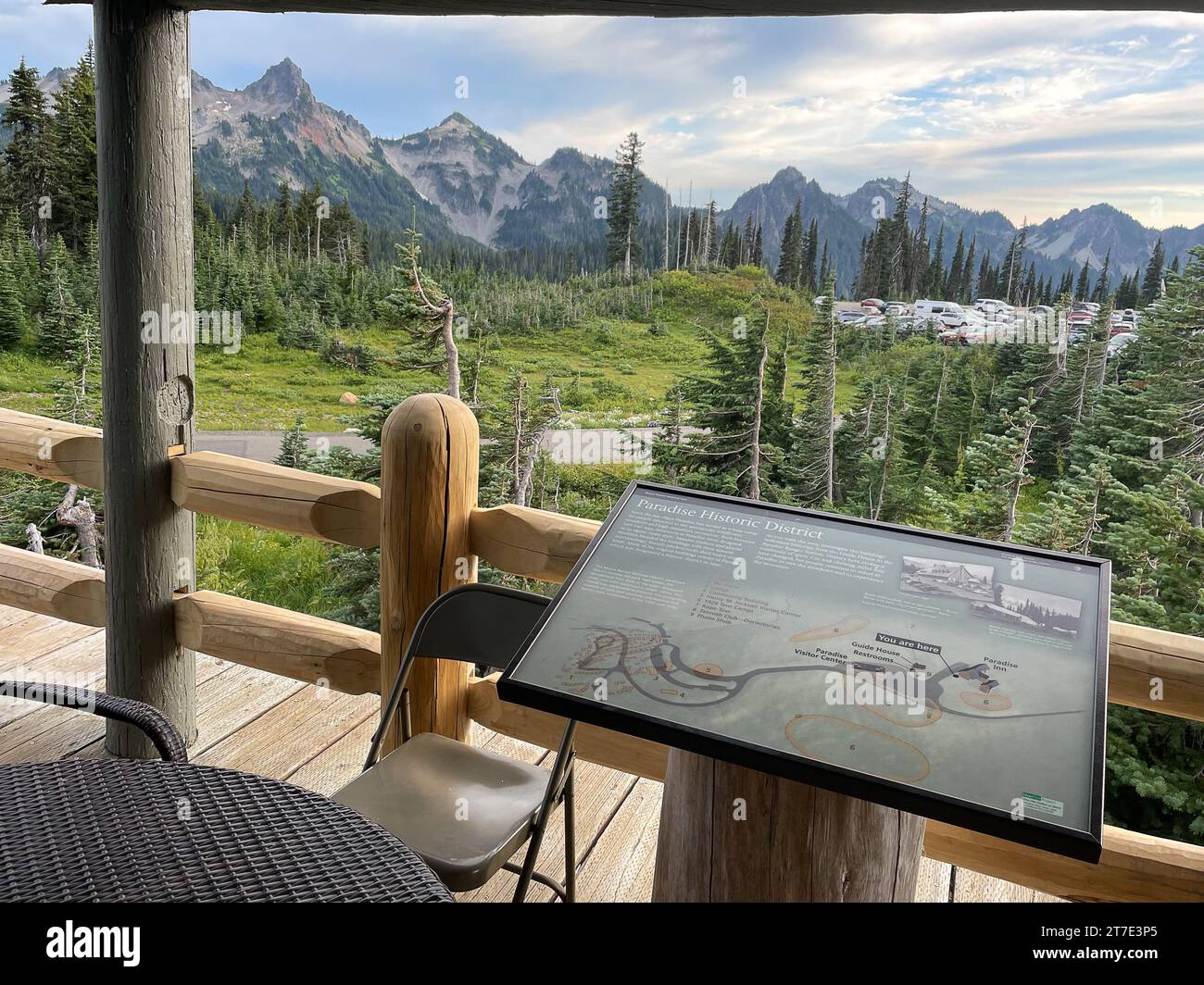 View from Paradise Inn, Mount Rainier Stock Photo - Alamy