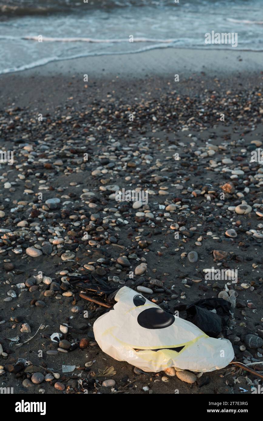 A beach near Mersin, Turkey, littered with plastic waste Stock Photo ...
