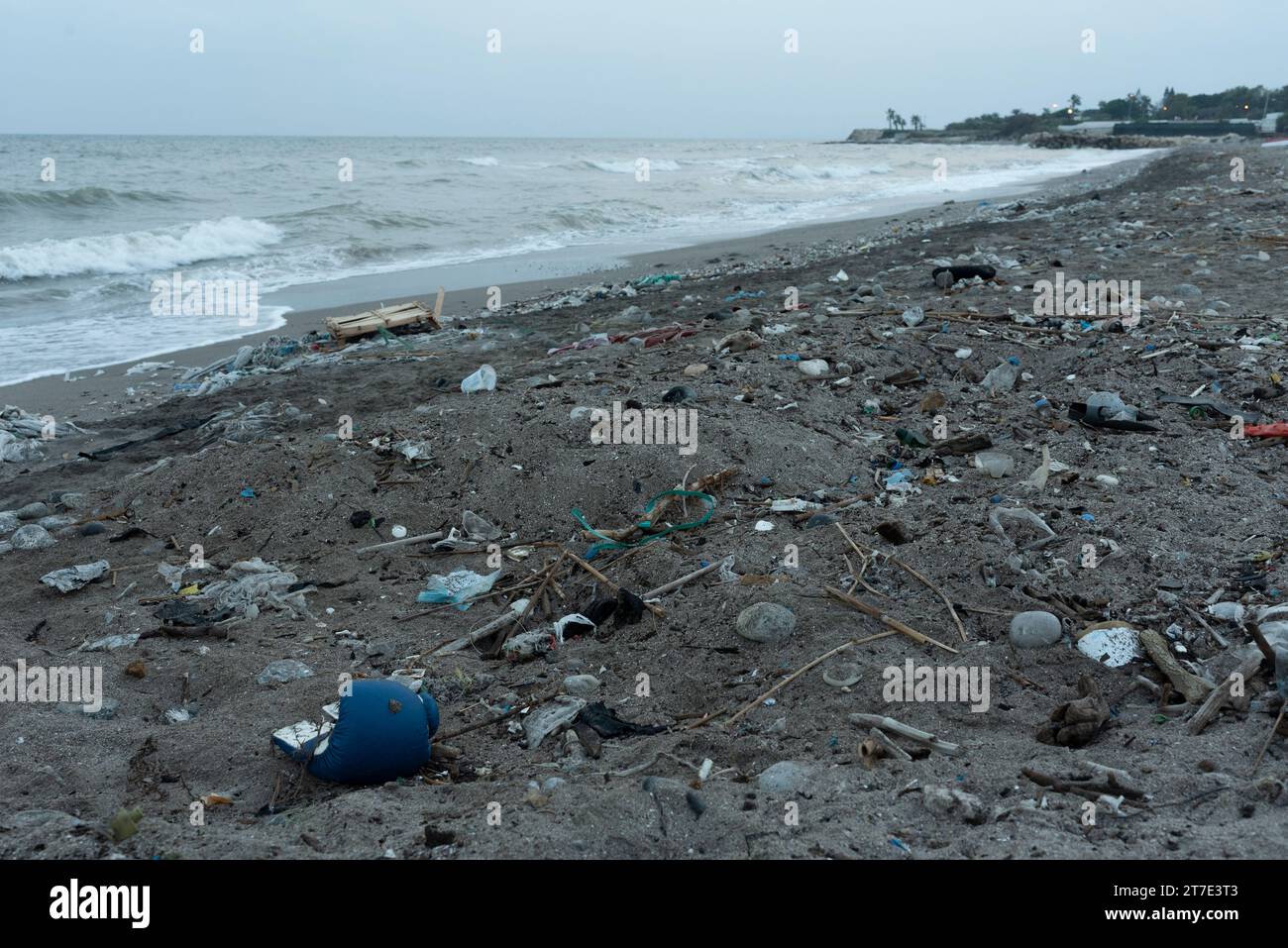 A beach near Mersin, Turkey, littered with plastic waste Stock Photo ...