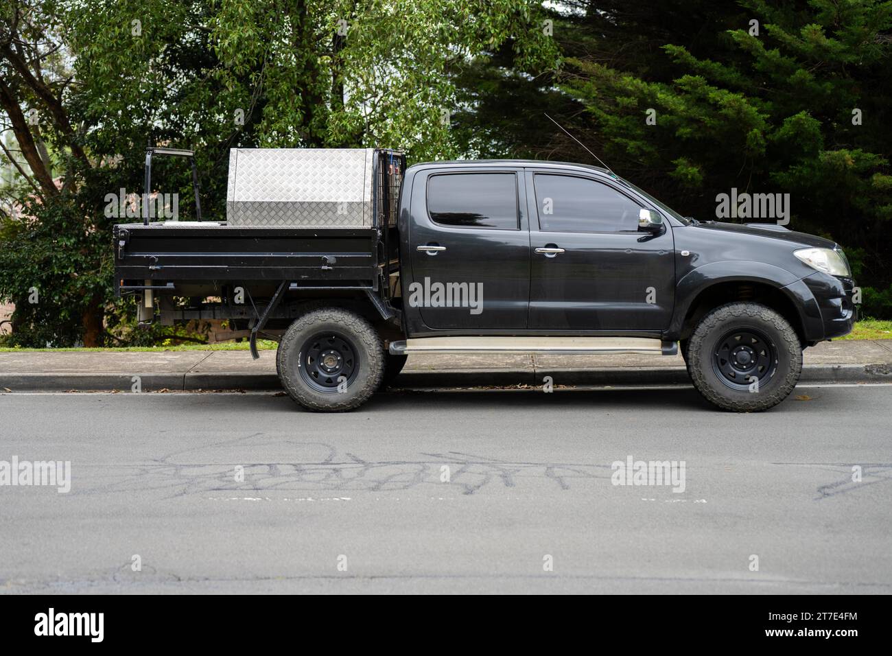 tradie truck with tools. tool box on the tray of a ute un australia ...