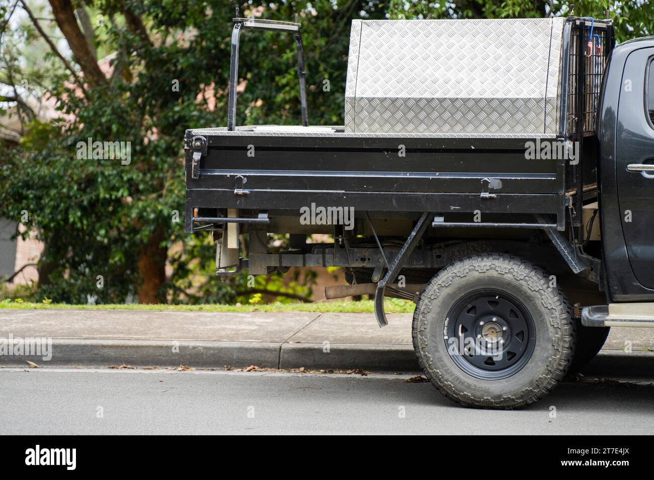 tradie truck with tools. tool box on the tray of a ute un australia ...