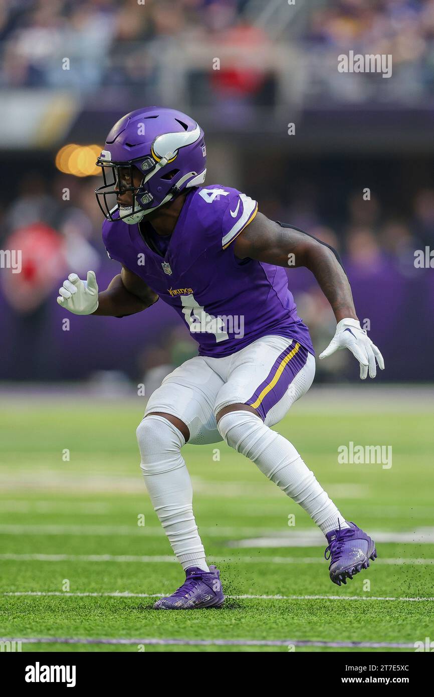 Minnesota Vikings wide receiver Brandon Powell (4) runs a route during ...