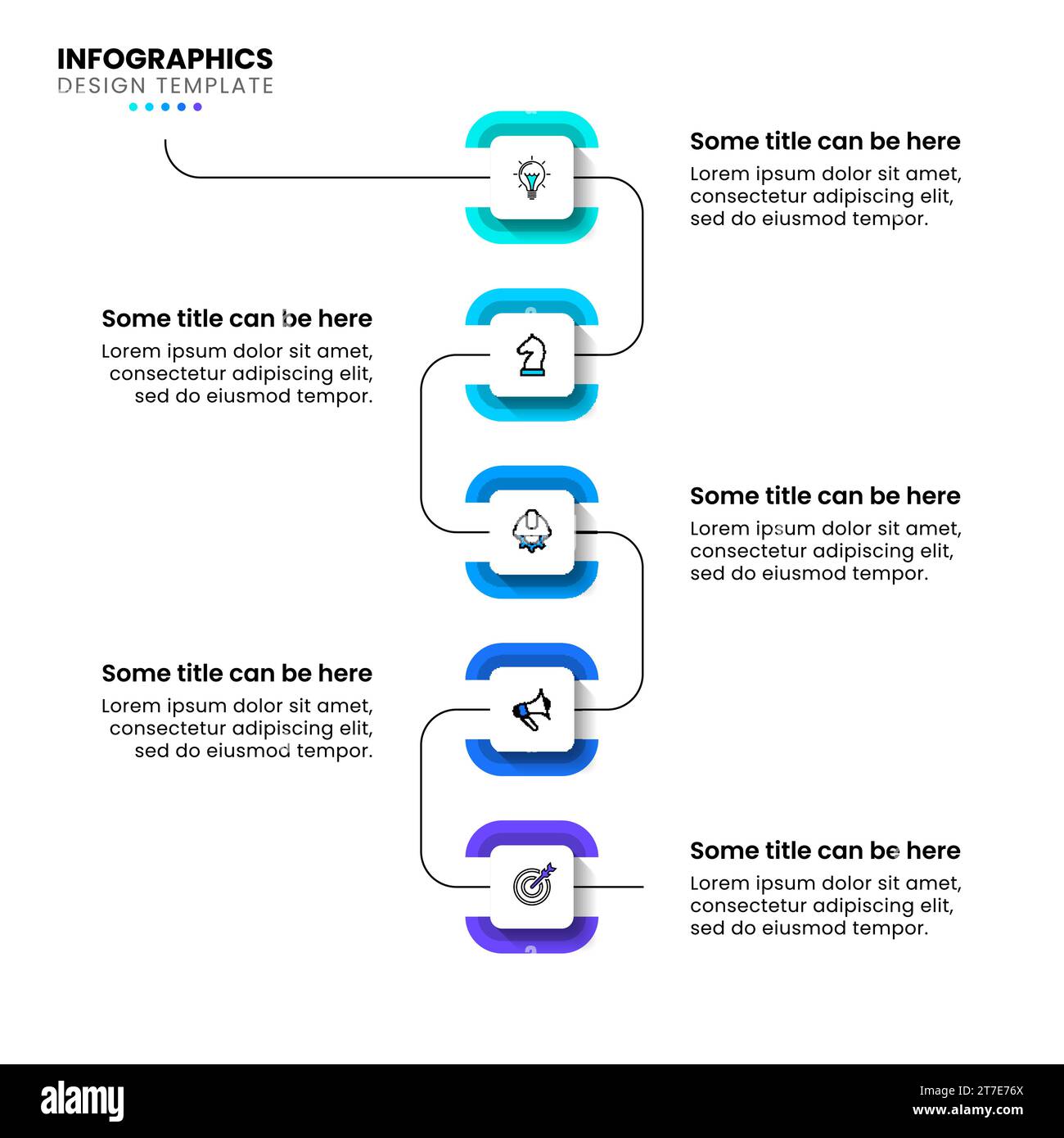 Infographic template with 5 options or steps. Line. Can be used for ...