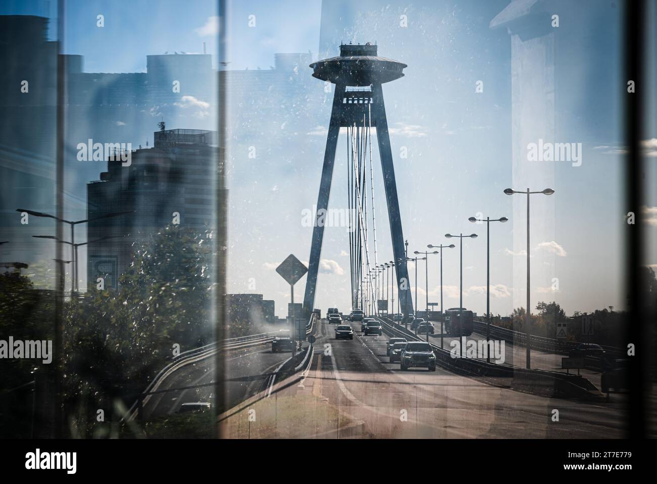 SNP brdige, Most Slovenskeho narodneho povstania, Bratislava, Slovakia ...