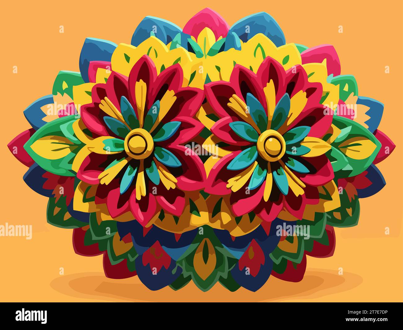 "Colorful burst of abstract flowers in a vector illustration ...
