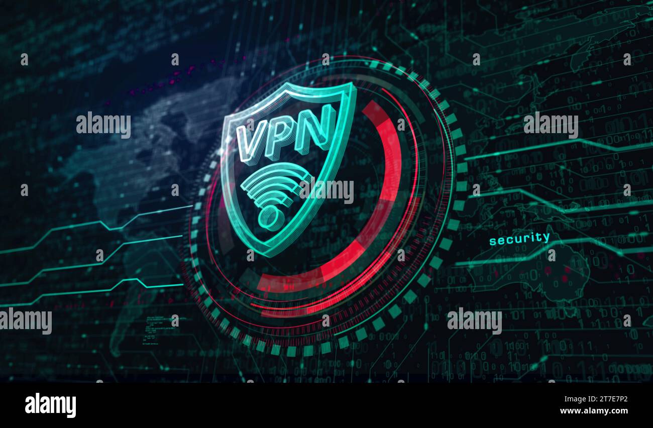 VPN virtual private network communication symbol digital concept. Cyber ...