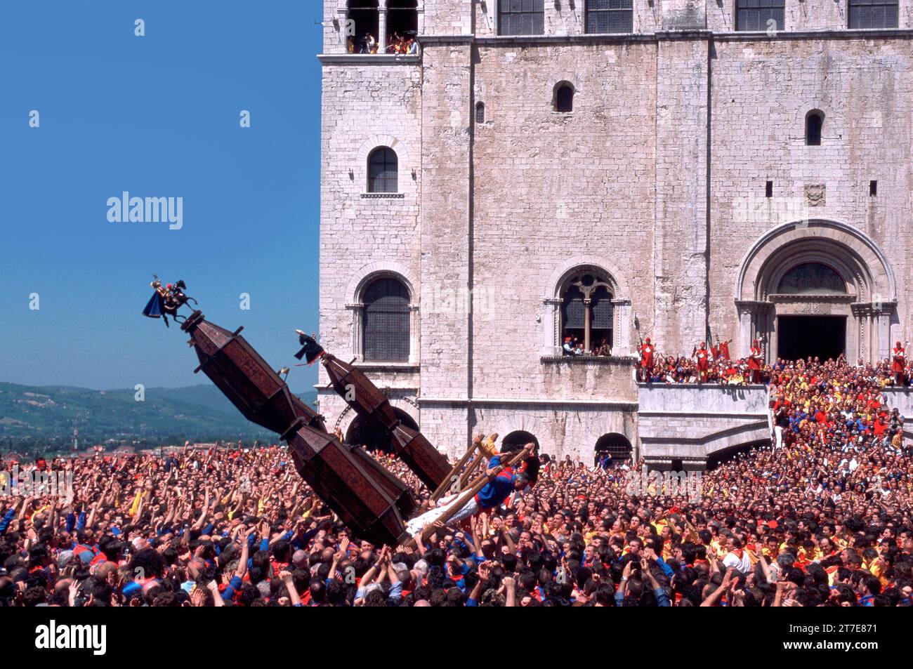 Europe. Italy. Umbria. Perugia. Gubbio. Feast of Candles. The Raising ...