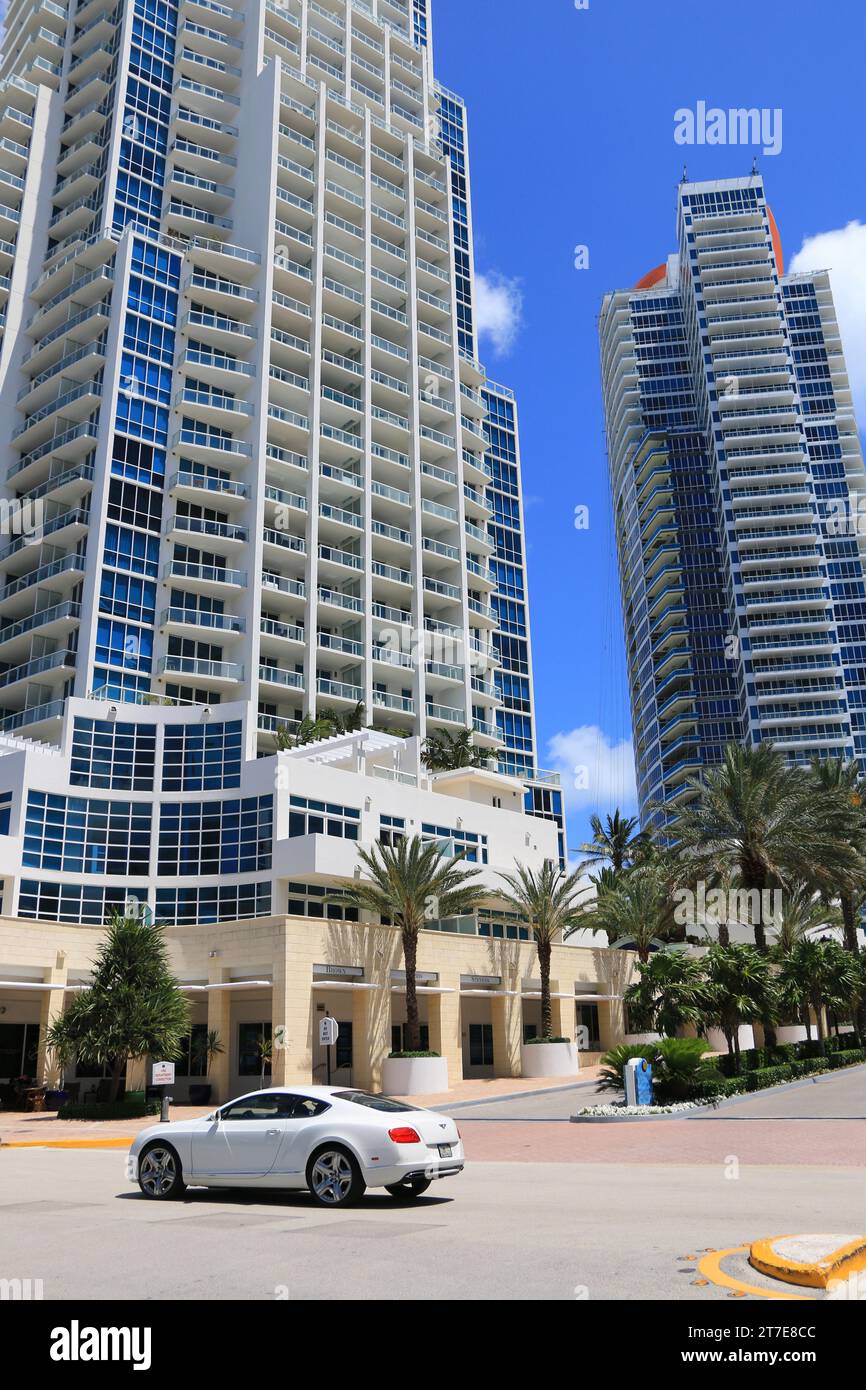 Miami, Florida, United States. Typical view of south beach buildings ...