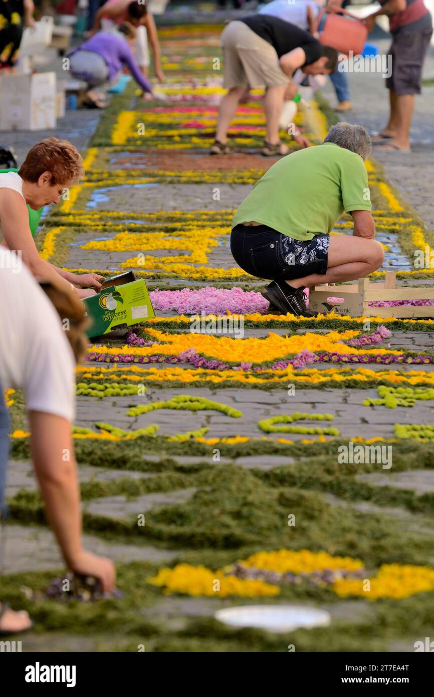 Infiorata of the Corpus Domini. Servigliano. Marche Stock Photo - Alamy
