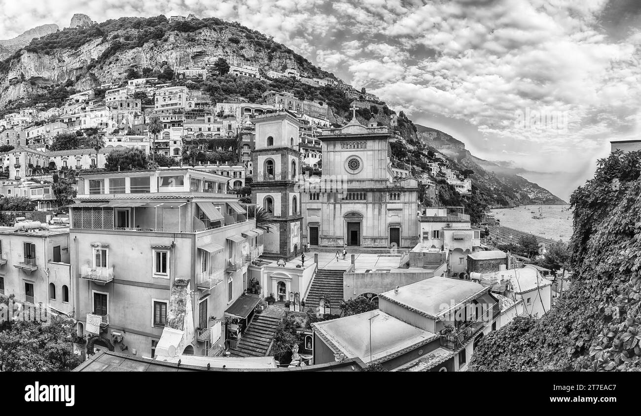 Panoramic view with the facade of the Church of Santa Maria Assunta ...