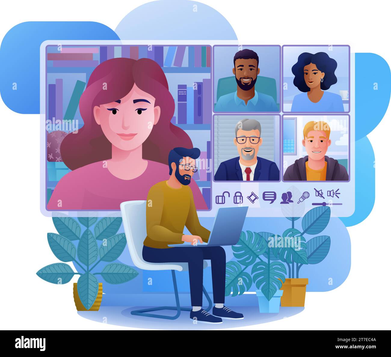 Video conferencing learning Cut Out Stock Images & Pictures - Alamy