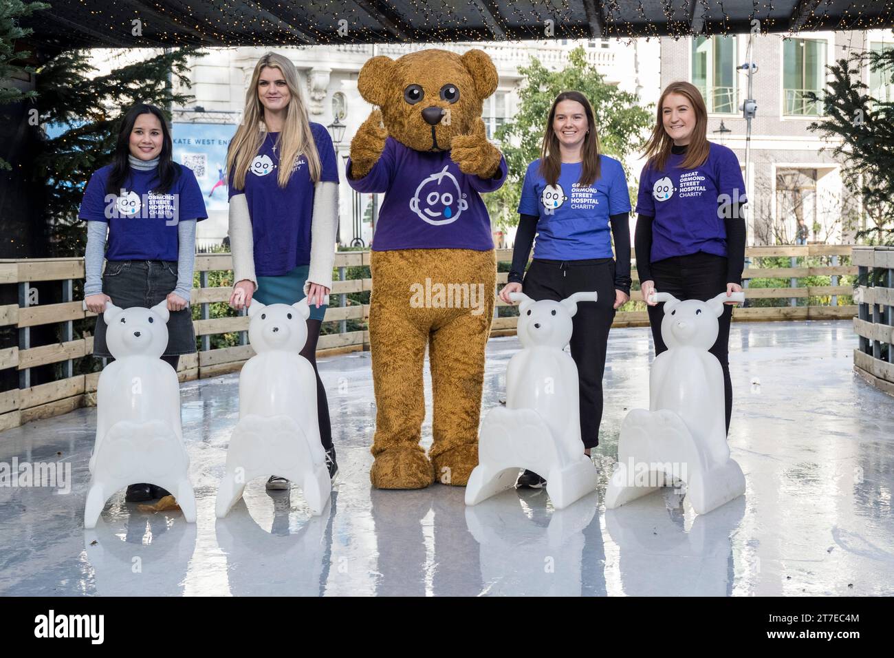 London, UK. 15 November 2023. GOSH charity mascot Bernard bear and ...