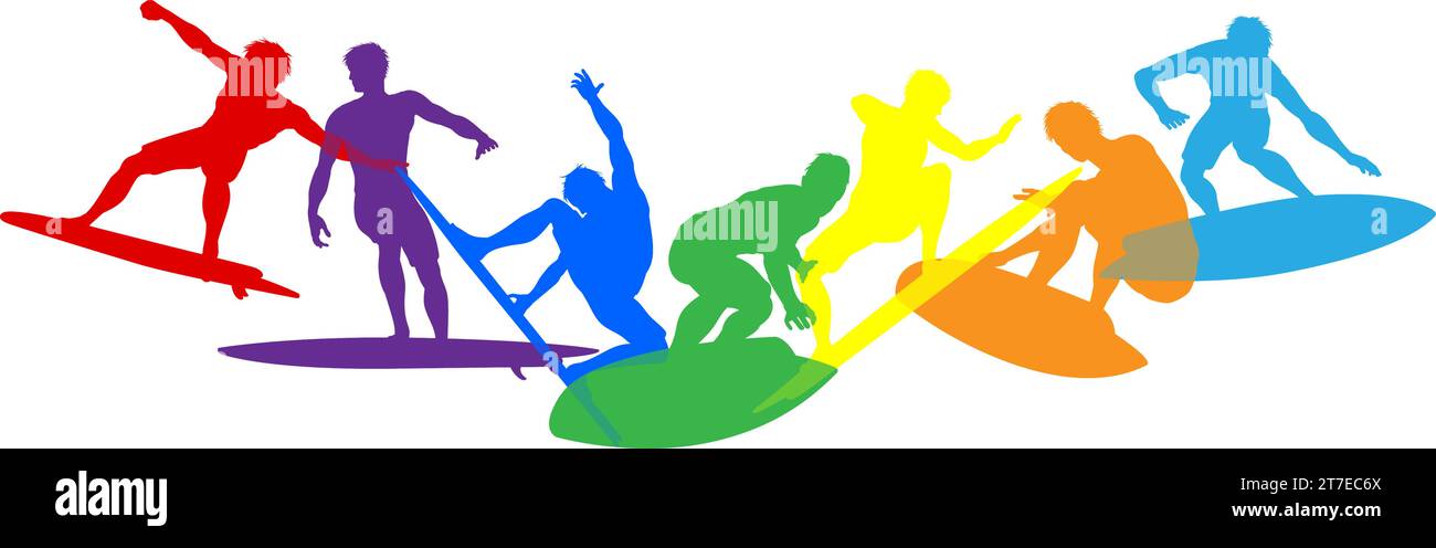 Surfers surf boards Cut Out Stock Images & Pictures - Alamy