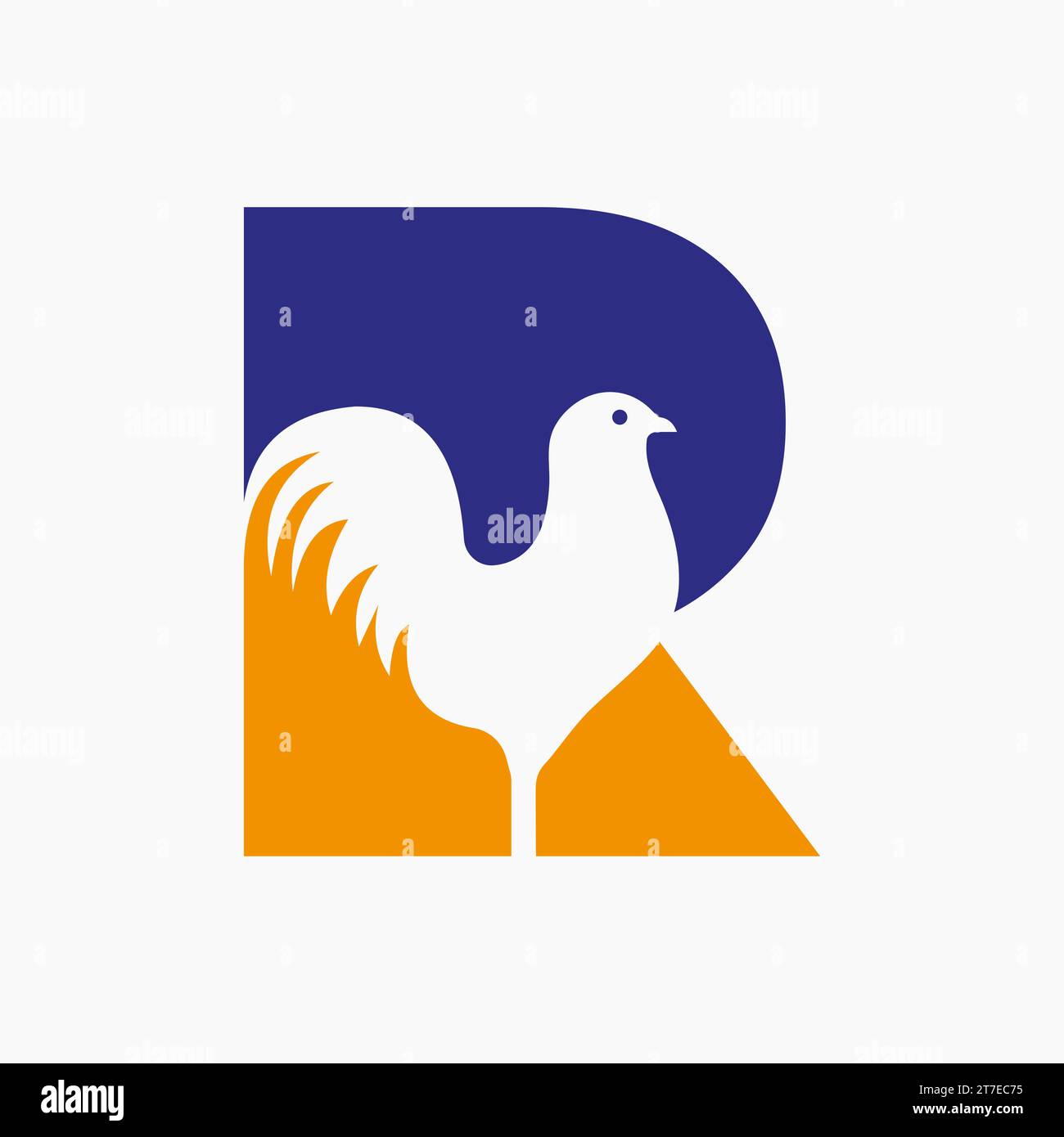 Letter R Poultry Logo With Hen Symbol. Rooster Logo, Chicken Sigh ...