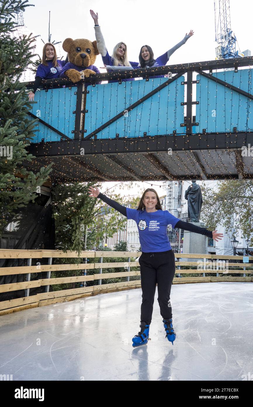 London, UK. 15 November 2023. GOSH charity mascot Bernard bear and ...