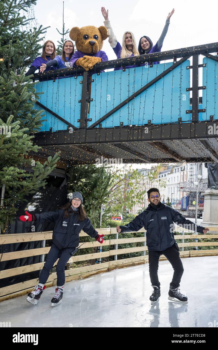 London, UK. 15 November 2023. GOSH charity mascot Bernard bear and ...