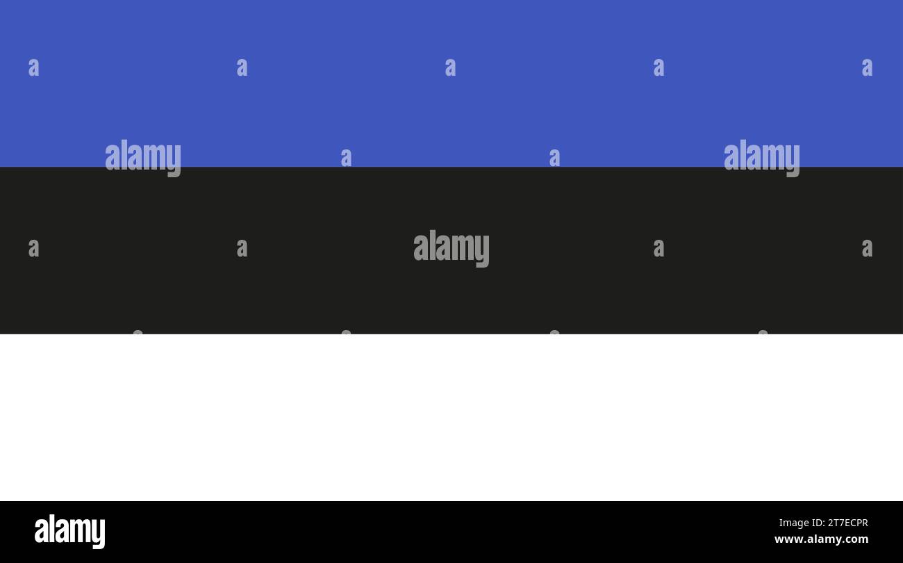 Blue, white and black Estonian flag Stock Photo - Alamy