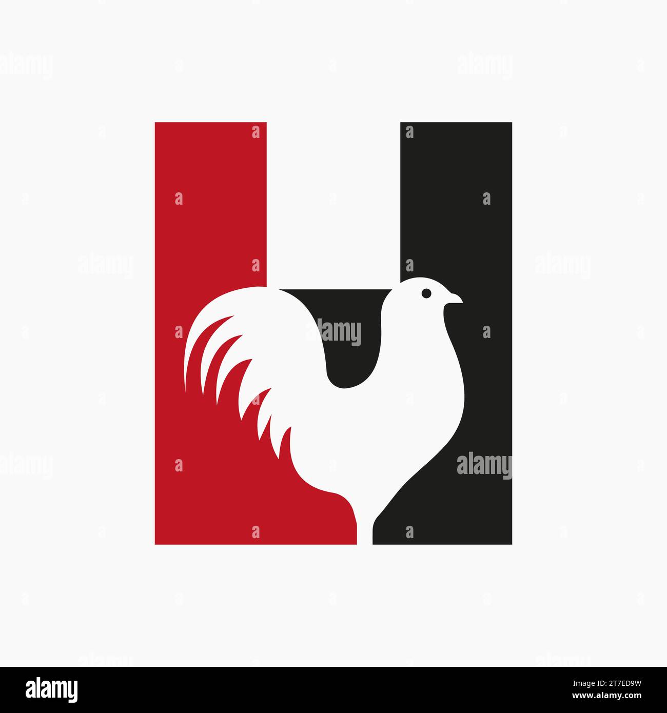Letter H Poultry Logo With Hen Symbol. Rooster Logo, Chicken Sigh ...
